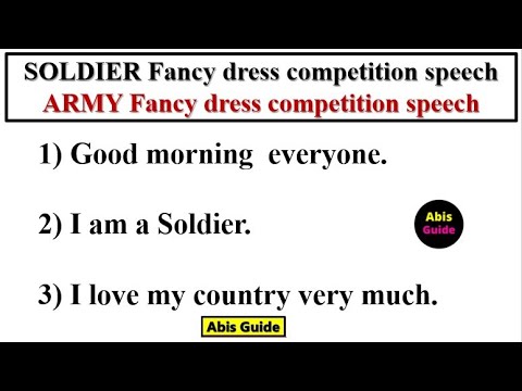 Soldier fancy dress competition Speech | Army fancy dress competition ...