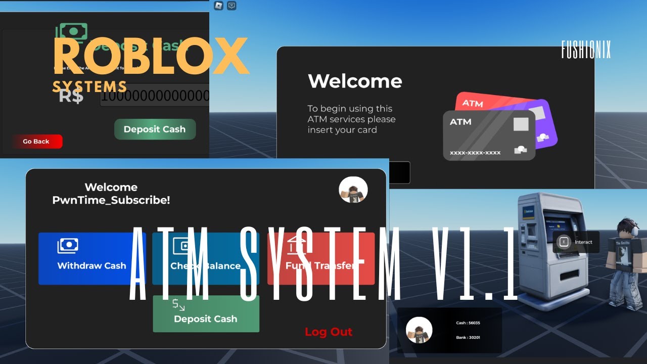 ATM System V1.1 Roblox - Fushionix - YouTube