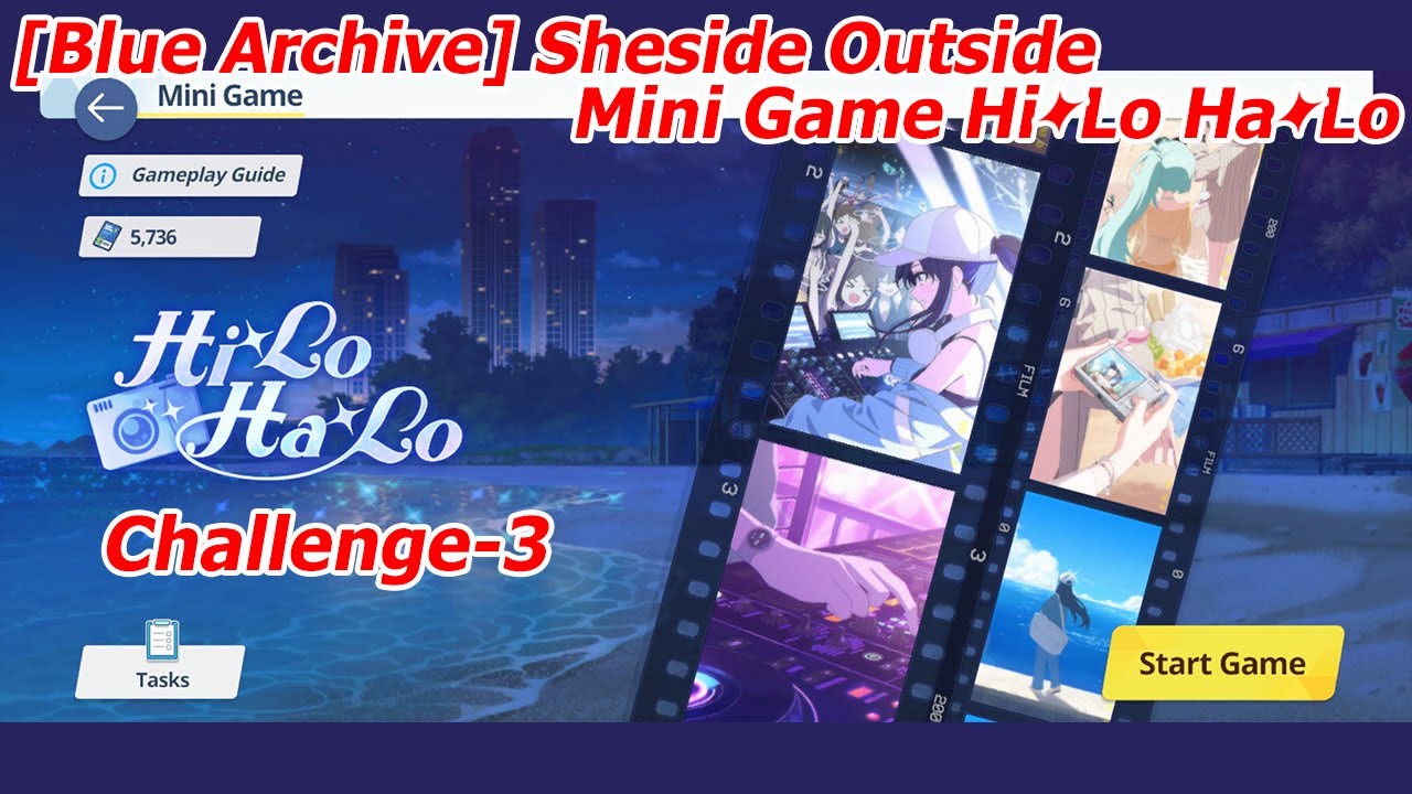 【Blue Archive】 Mini Game Hilo Halo - Challenge 3 - Sheside Outside # ...