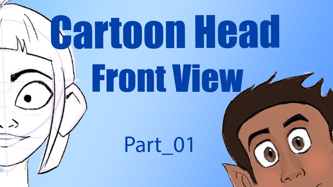 How to draw cartoon head front view part 1 - YouTube
