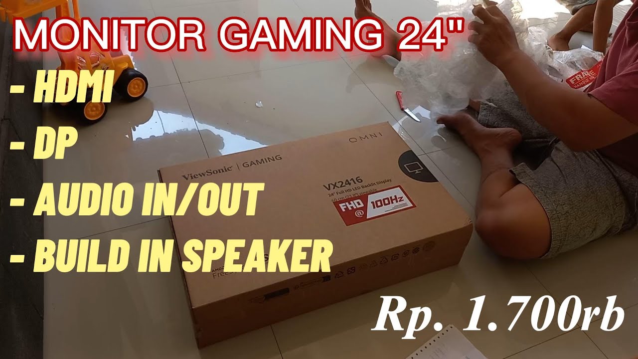 Buka Box Isi Dalam Dus Monitor VIEWSONIC VX2416 24 IPS 100Hz 1ms FHD ...