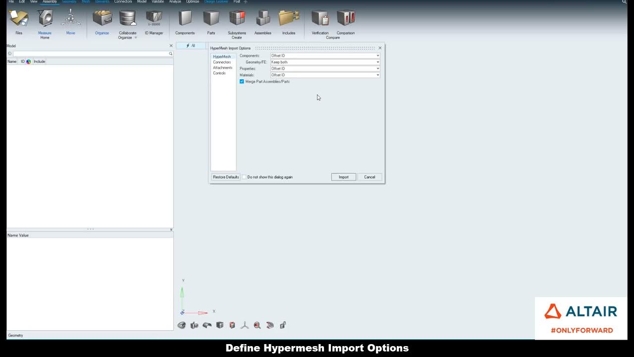 Learn HyperWorks Interface - IMPORT HM FILE - YouTube
