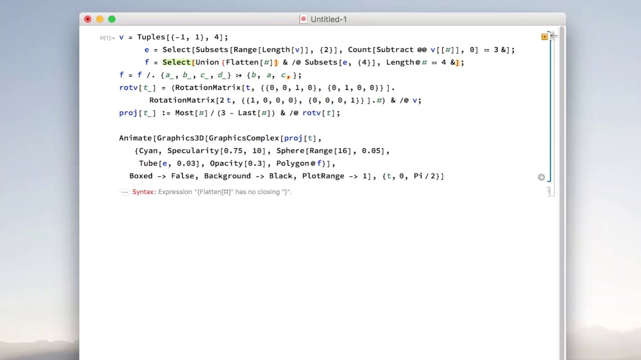Tesseract animation in Mathematica - YouTube
