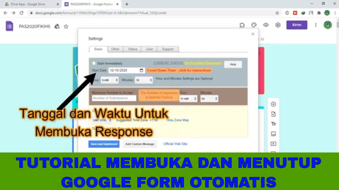 Tutorial Membuka dan Menutup Google Form Secara Otomatis - YouTube