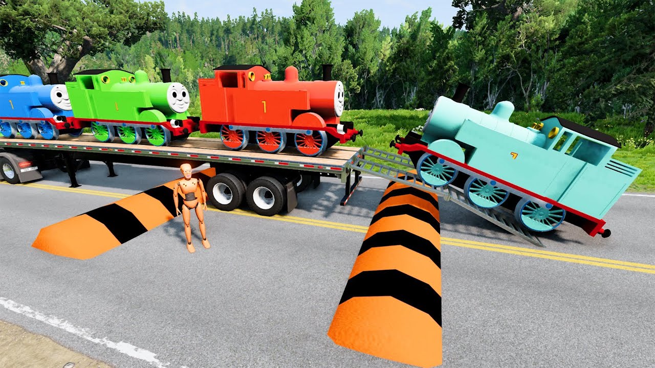 Mixer Cars Thomas the Tank Truck Trailer Rescue - Car vs Deep Water and ...