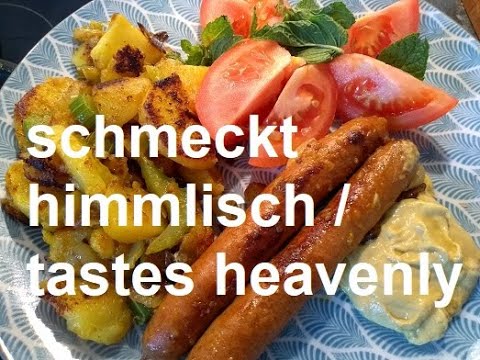 Bratkartoffeln mit Staudensellerie und Merguez Wurst (Bratwurst ...