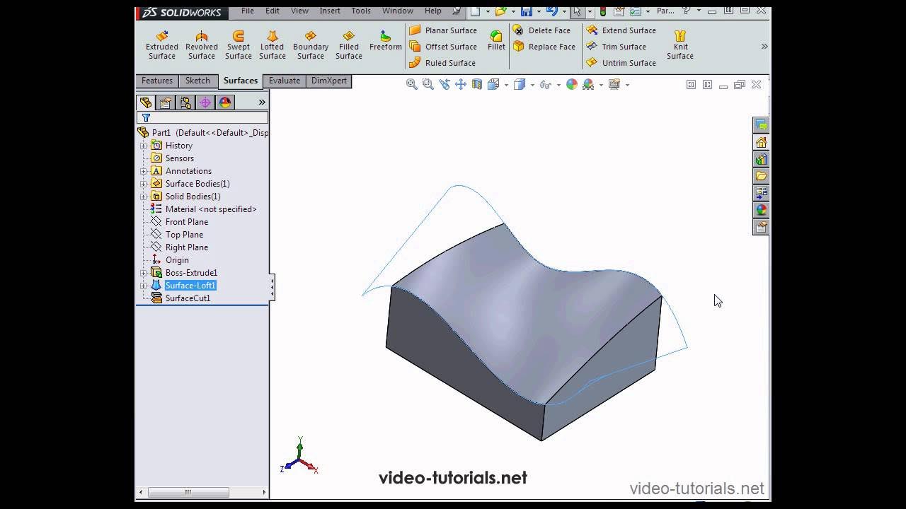 Intro to Surface Design #2 SOLIDWORKS Tutorials (Surface Design) - YouTube