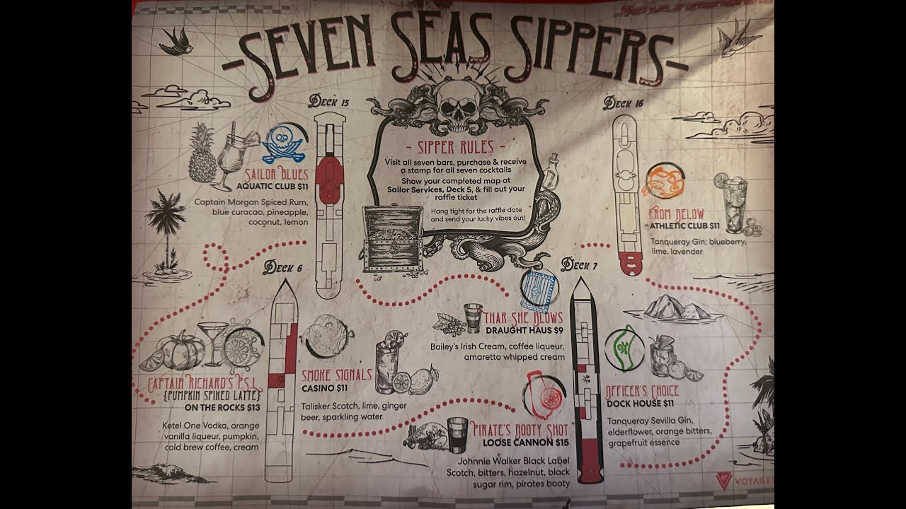 #virginvoyages Seven Seas Sippers Alcoholic #treasurehunting Review ...