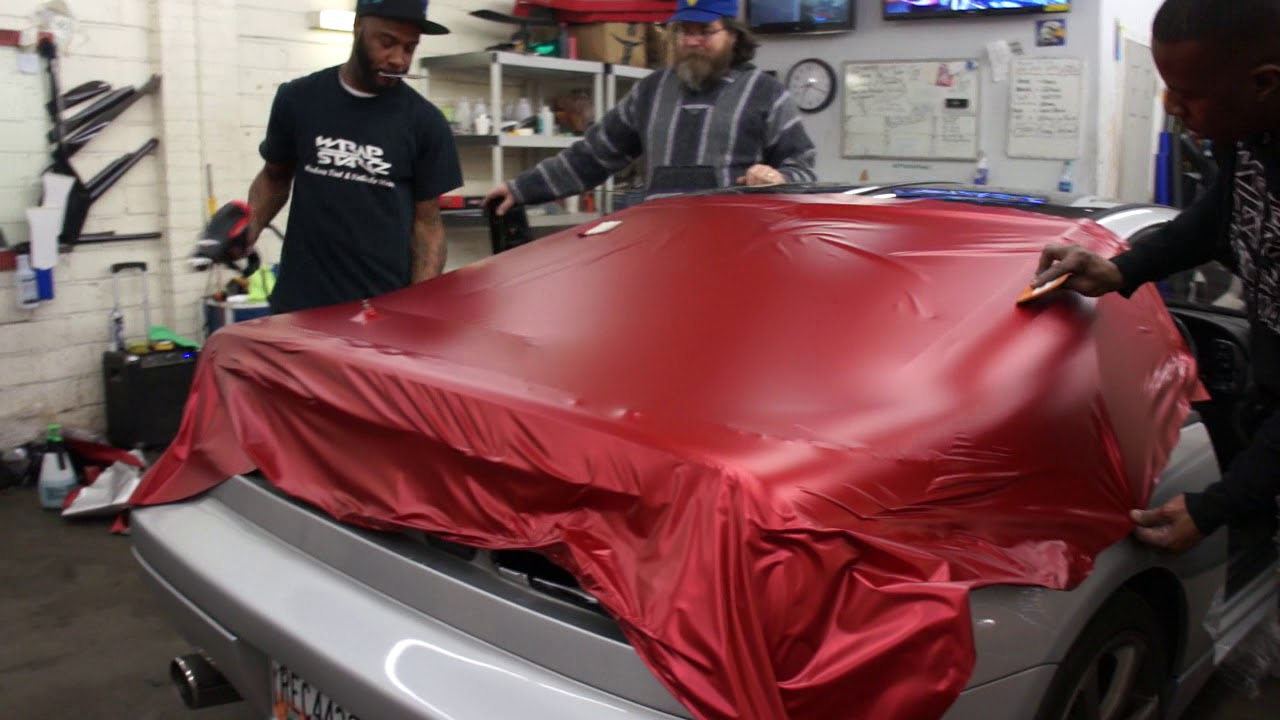 Nissan 300ZX Being Wrapped by Wrap Starz of Memphis (Part 4) - YouTube
