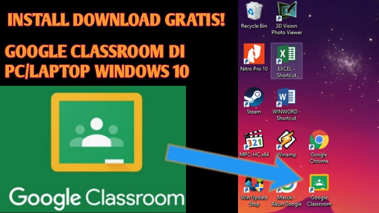 CARA DOWNLOAD GOOGLE CLASSROOM DI LAPTOP/PC/WINDOWS 10 || TANPA HARUS ...