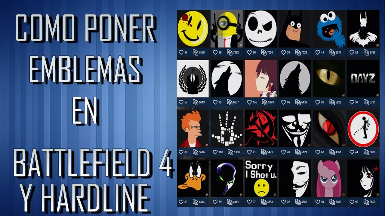 EMBLEMAS CHULOS PARA BATTLEFIELD HARDLINE Y BATTLEFIELD 4 - YouTube