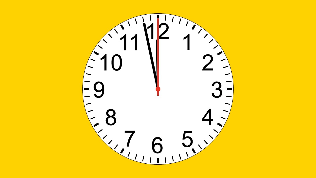 2 MIN TIMER & ALARME 1080p analog clock BACKGROUND YELLOW SIMPLE CLOCK ...