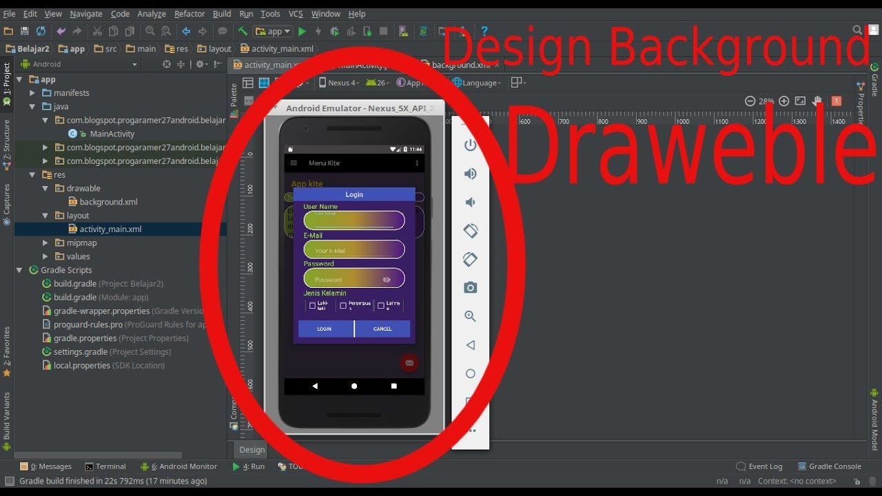 Cara membuat Background design melengkung dan warna warni pada Button ...