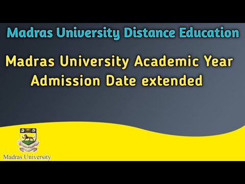Madras University Distance Education l Admission Date extended Academic ...