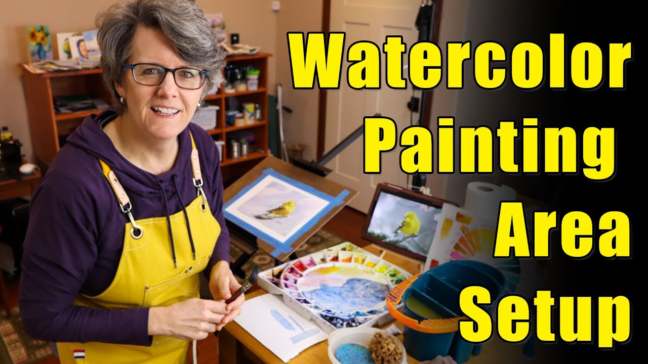 Watercolor Painting Studio - How I Setup My Painting Area - YouTube
