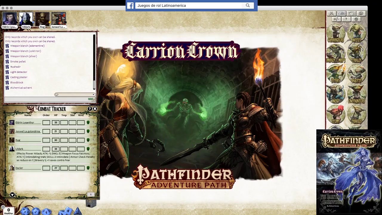 Carrion Crown Pathfinder en español por Fantasy Grounds - YouTube