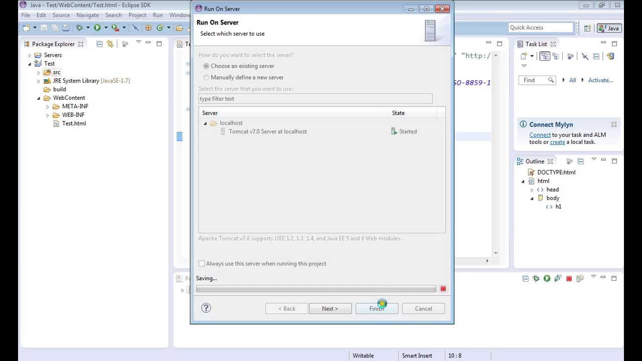 how to synchronize(sync) apache tomcat server with eclipse - YouTube