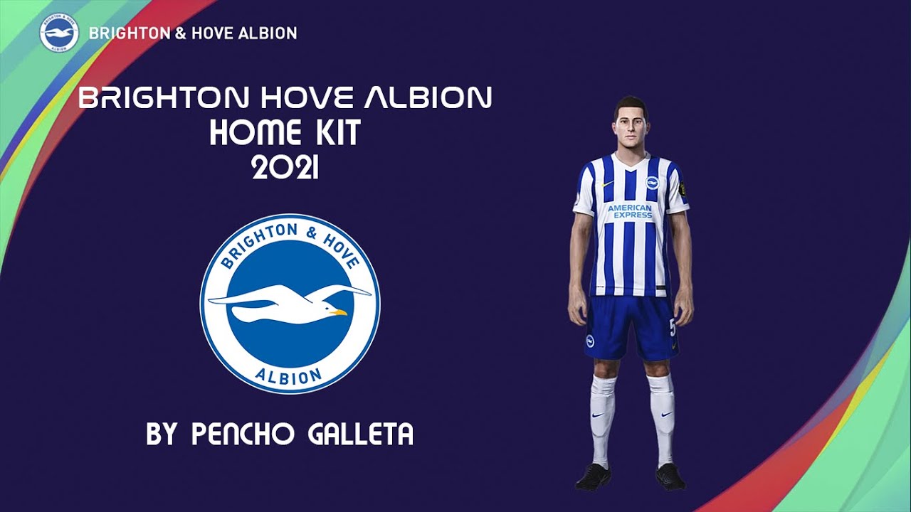 BRIGHTON HOVE ALBION HOME KIT 2021 / PREMIER LEAGUE / PES 2021 / PS4 ...