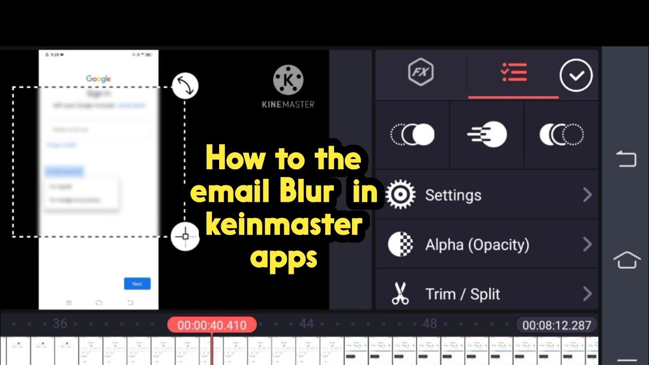 how to blur email in kinemaster - YouTube