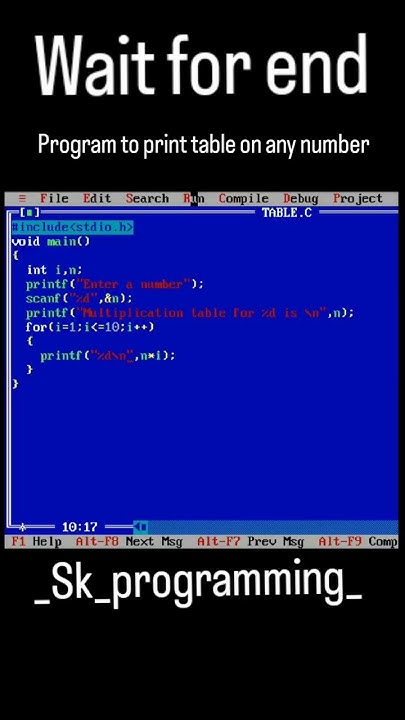 Program to print table of any number|| #treanding#viralshort#ytshorts#yt#ytshort#coding#today# ...