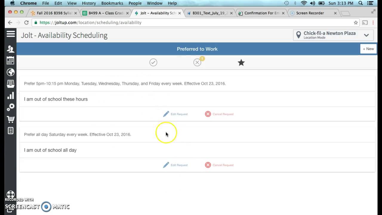 Jolt Schedule Request tutorial - YouTube