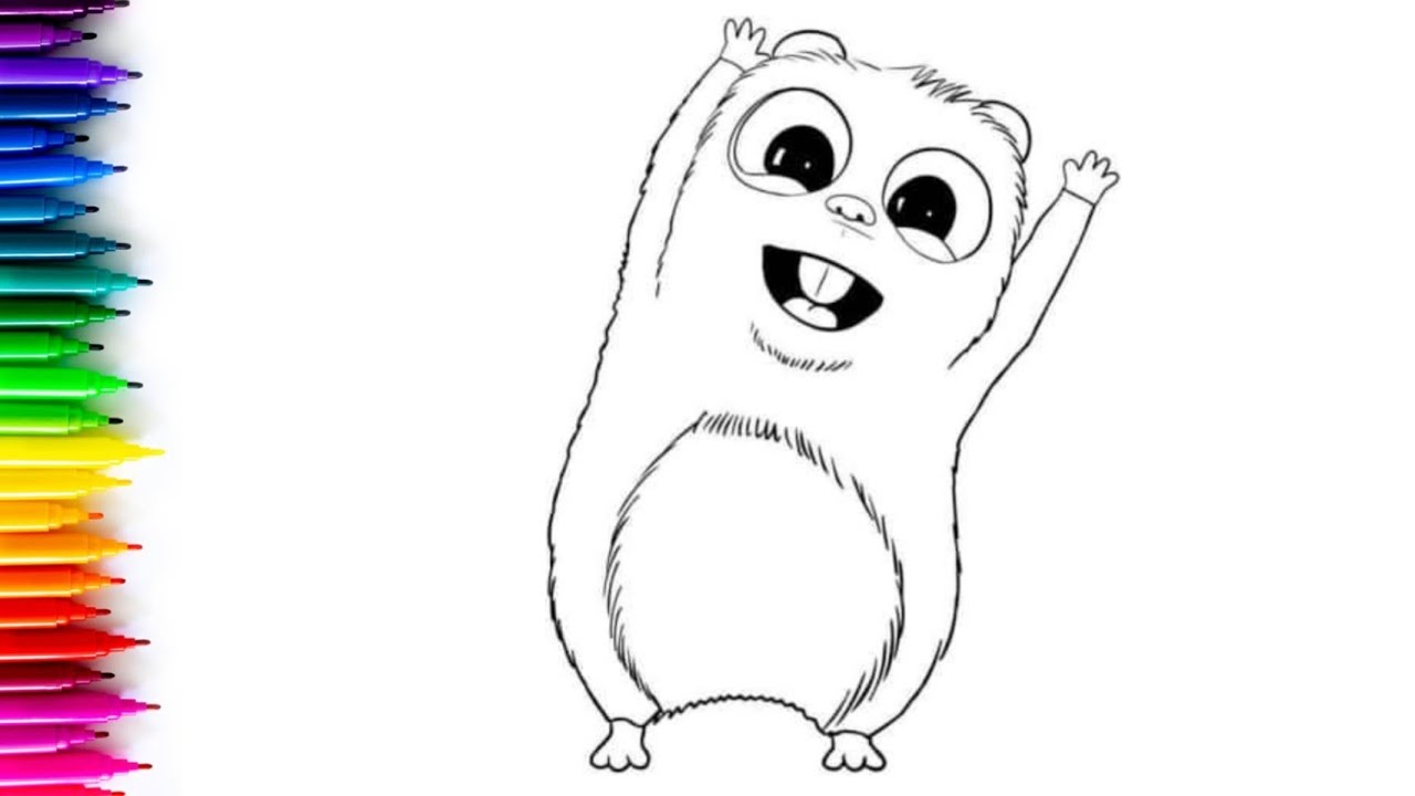 Grizzy with Flower Drawing Painting & Coloring For Kids and Toddlers ...