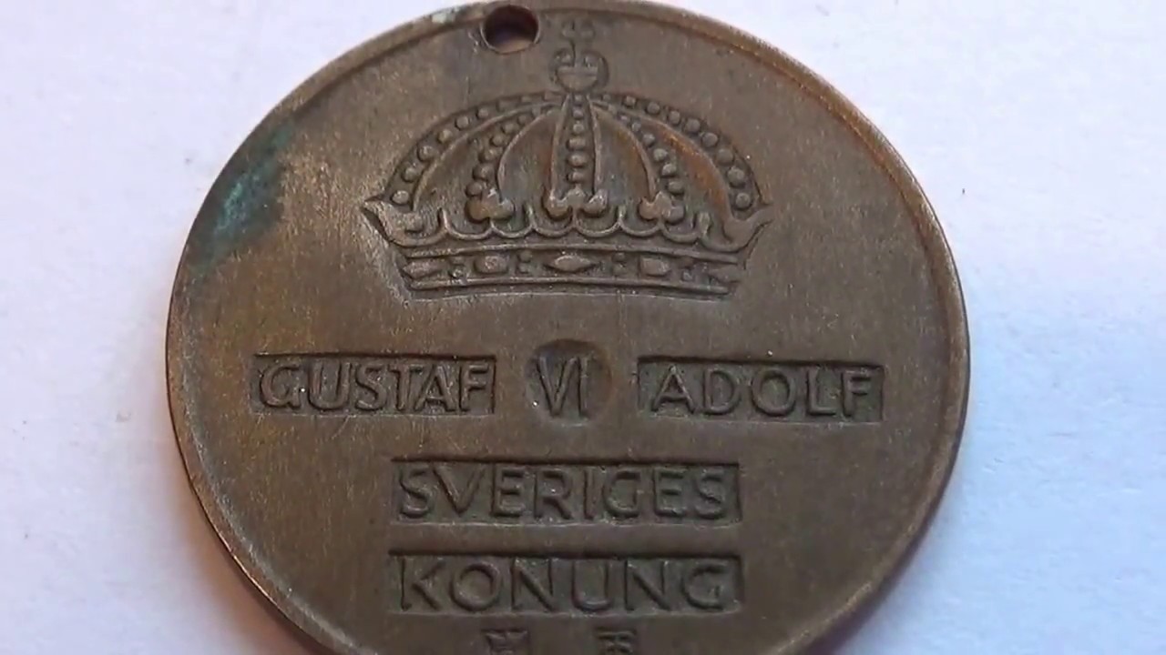 1954 Custaf Adolf Sveriges Konung Coin - YouTube