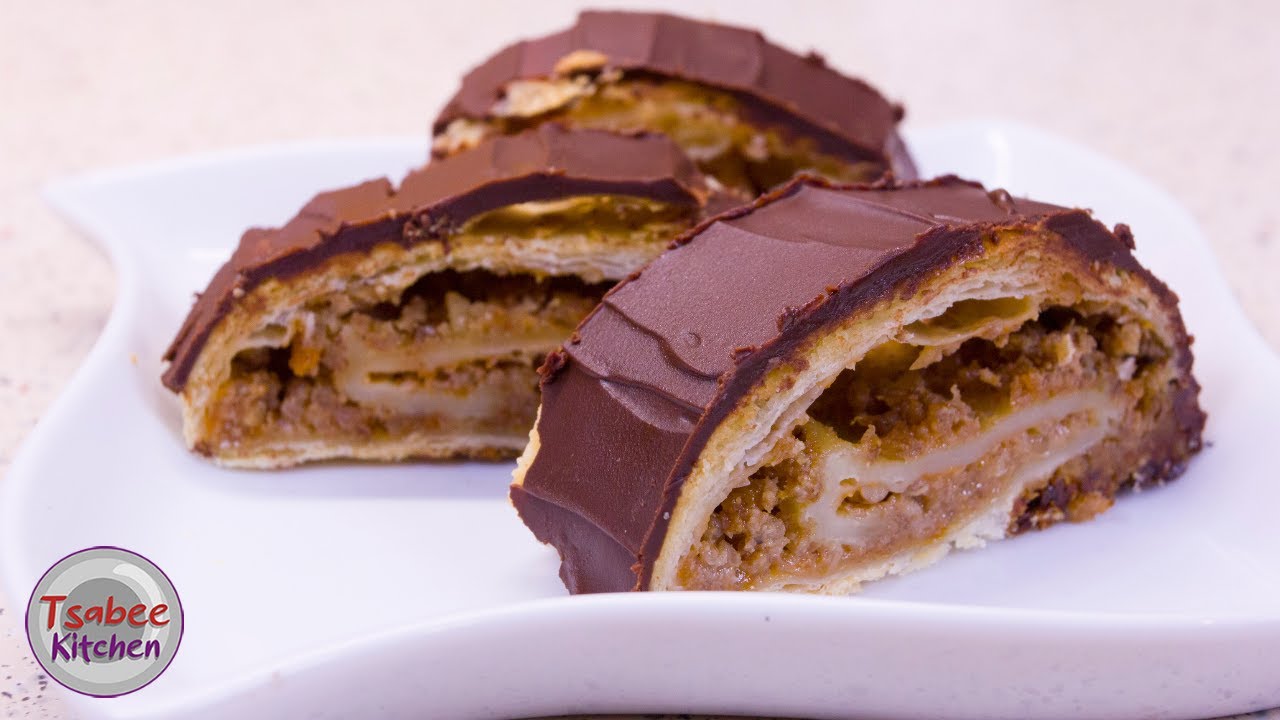 Walnut Cake with Puff Pastry - Gerbaud cake wrap - YouTube