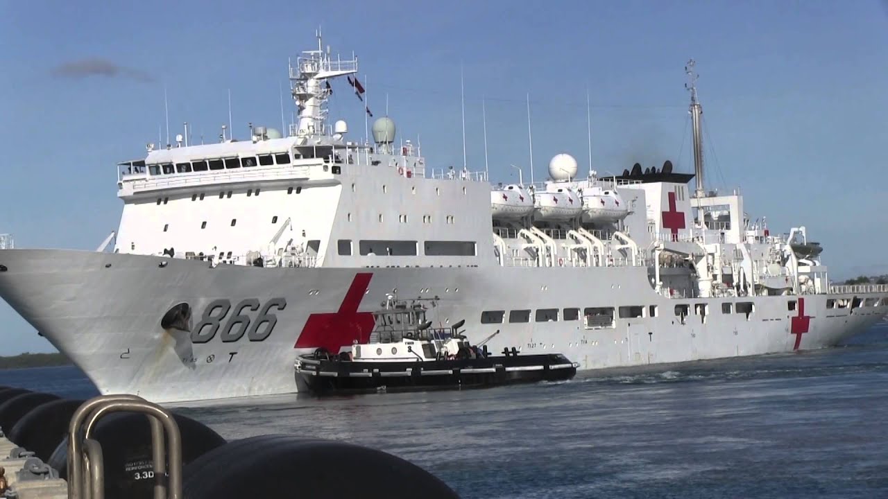PLA(N) Peace Ark Hospital Ship during RIMPAC 2014 - YouTube