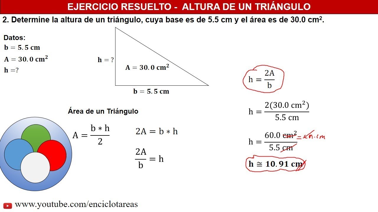 ALTURA DE UN TRIÁNGULO (ÁREA Y BASE) - PARTE 2 - YouTube
