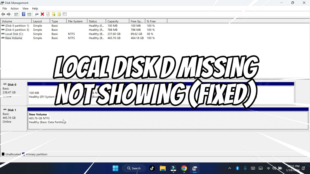 How to Fix Local Disk D Missing or Not Showing in Windows - YouTube