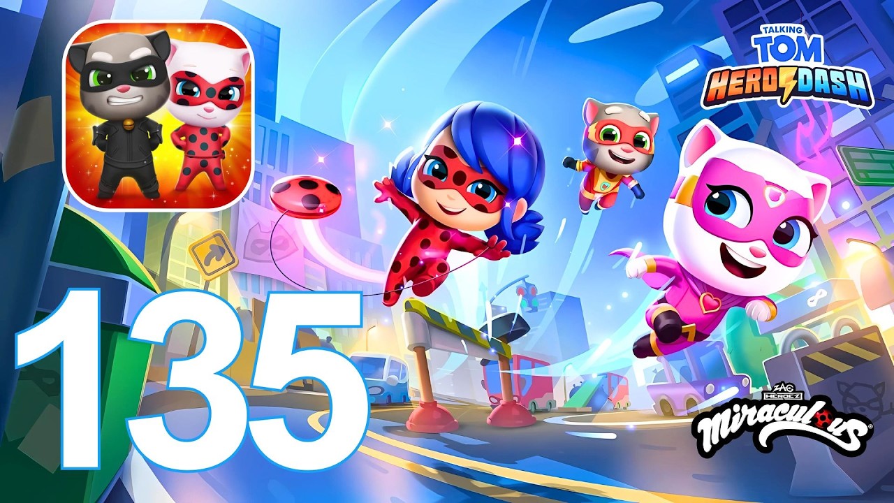 Ladybug Ange, Cat Noir Tom, Miraculous Ladybug - Talking Tom Hero Dash ...