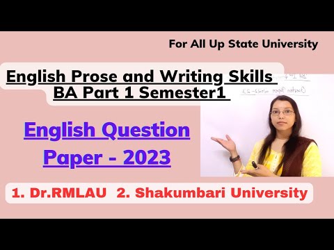 ba 1st semester english question paper 2023/english prose and writing ...