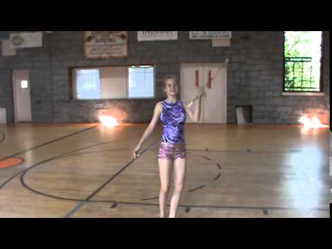 Baton twirling 1 spin various catches - YouTube