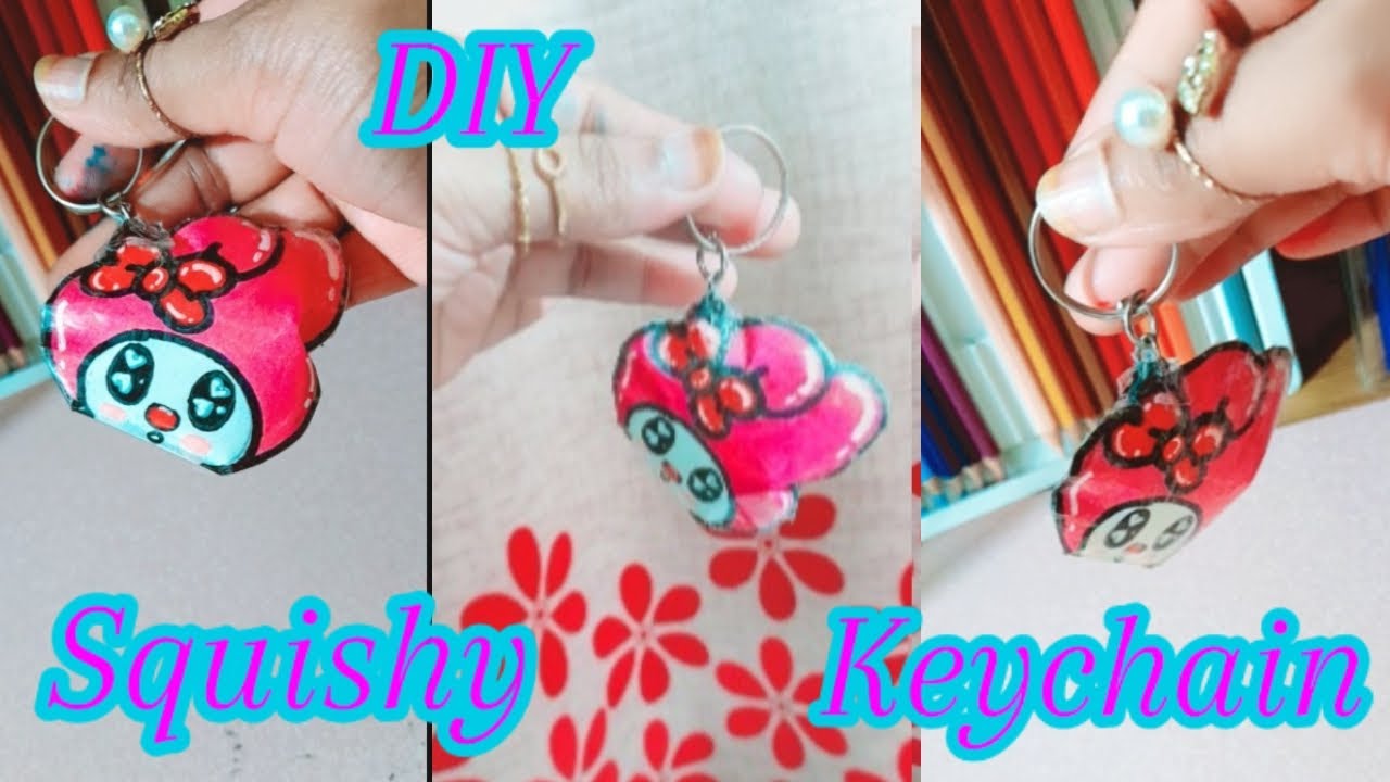 How to make kawaii Squishy Keychain/DIY Paper Squishy Ideas/DIY Squishy ...