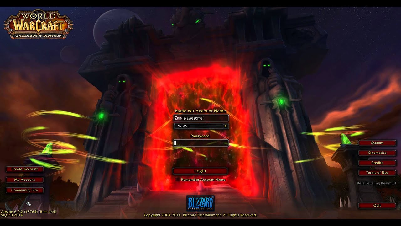 WoD Login Screen - YouTube