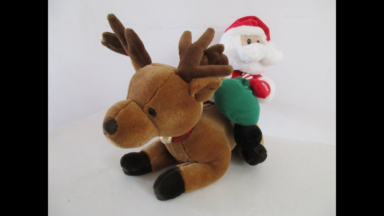 Avon Santa with Reindeer Talk Sing Move Animated Plush The True Meaning ...