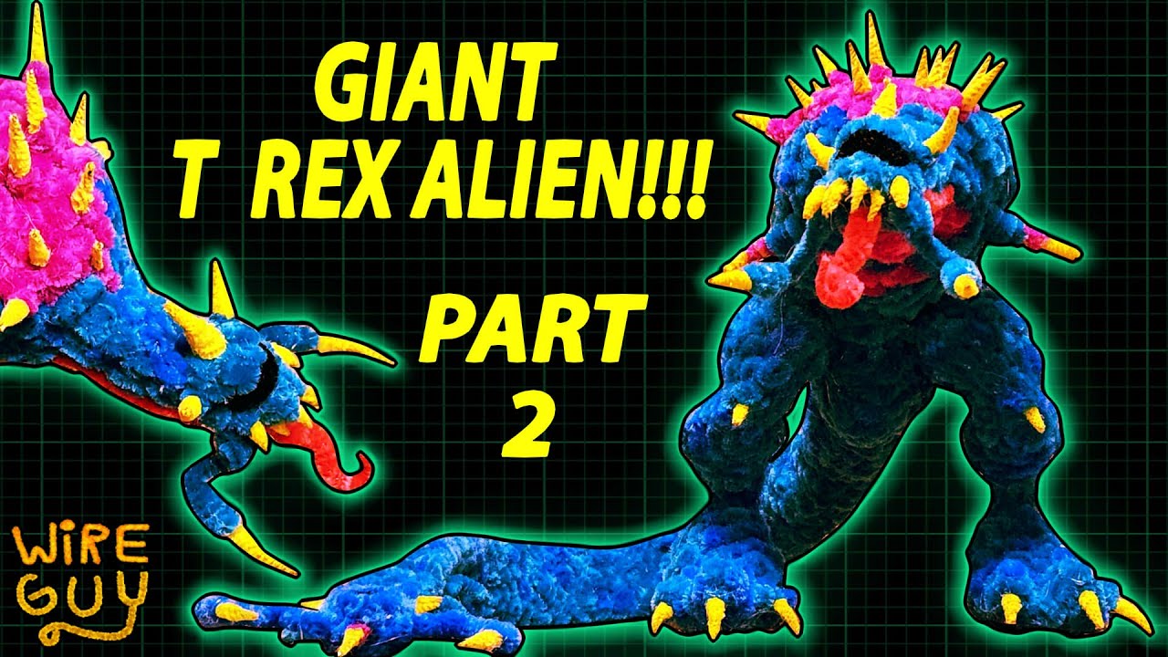 Pipe cleaner Art // How to make a GIANT T REX ALIEN// PART 2 - YouTube