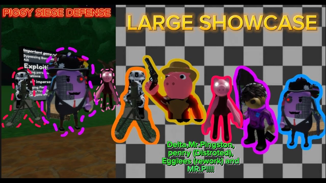 Piggy siege defense LARGE SHOWCASE OF TOWERS MR.P,Delta,Mr.Pinston ...