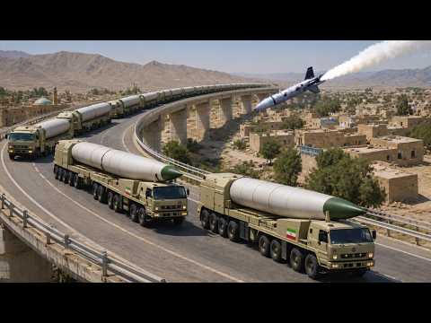 Iranian Long-Range Ballistic Missile Launcher Convoy HIT by Missiles!