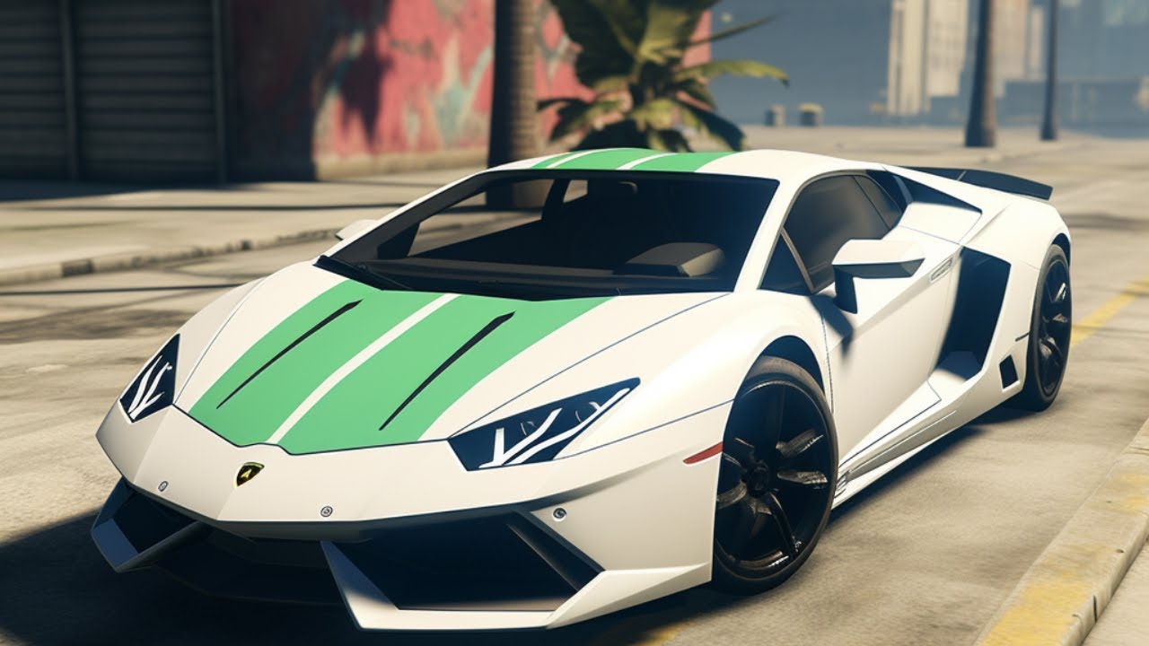 Grand Theft Auto V: White Pegassi Zentorno With Green Stripes - YouTube