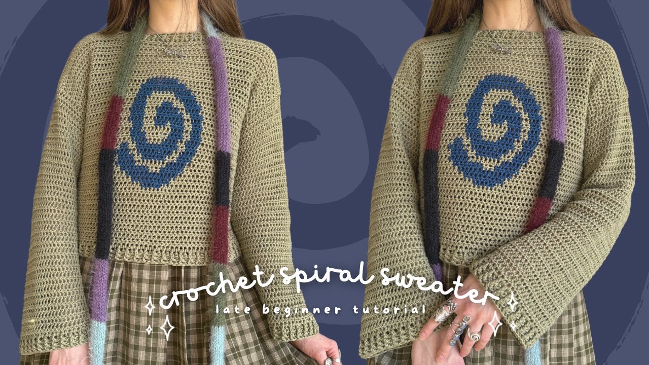 spiral crochet sweater 🌀 / how to turn any graph into a sweater - YouTube