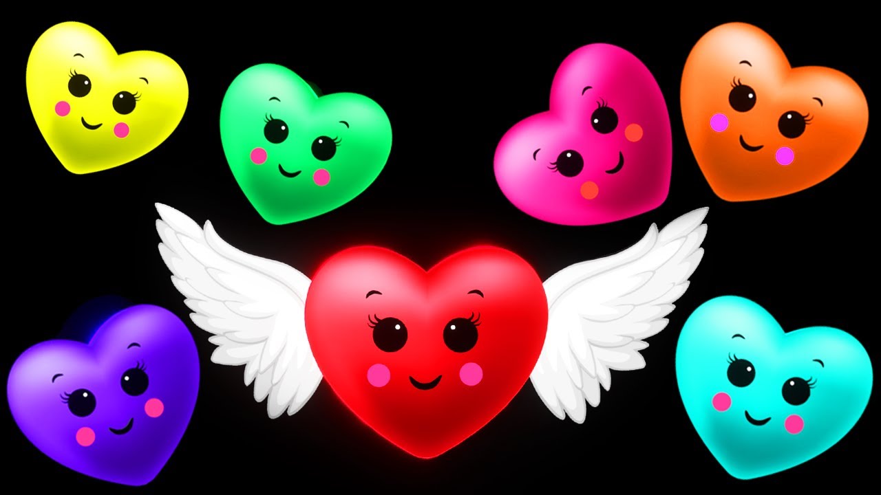 Cartoon Hearts Dancing Dance Video with Colorful Animation - Happy Star ...