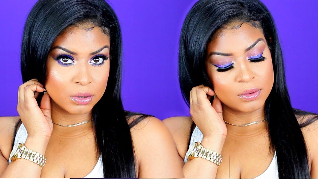 Cobalt Blue Smokey Eye W Nude Lip Makeup Tutorial Youtube