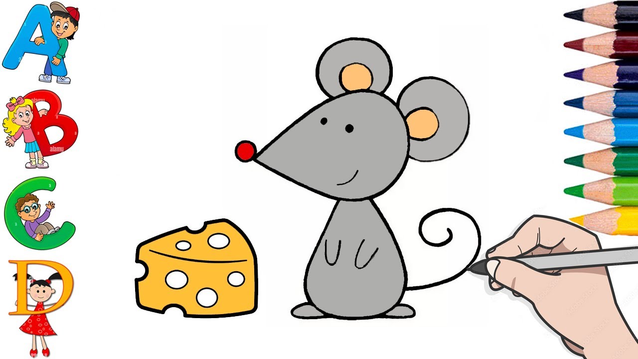 How To Draw a Cute Little Mouse | Painting Drawing Art | Coloring for ...