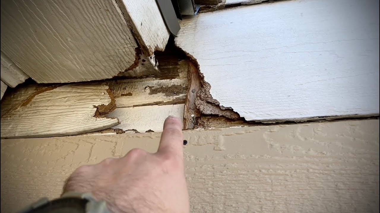 How to repair a water damaged soffit area - YouTube