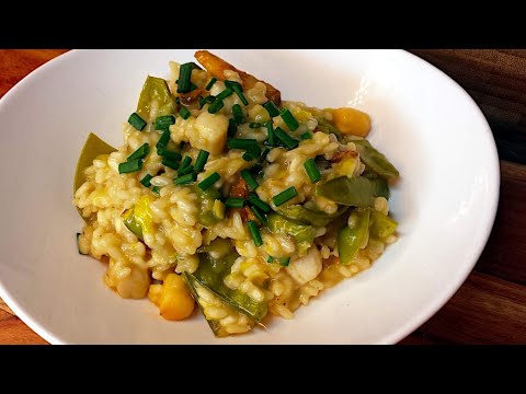 Homemade Scallop and Snow Pea Risotto Recipe - YouTube