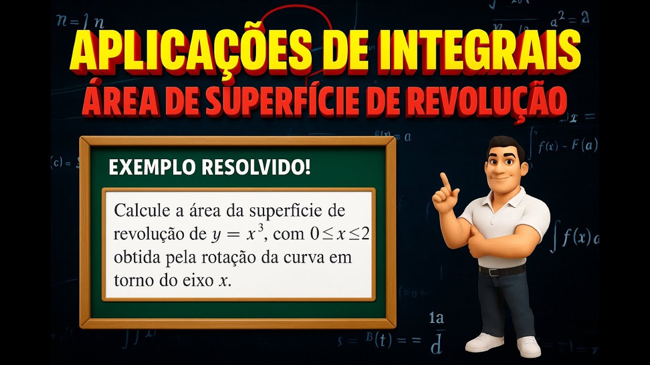APLICAÇÕES DE INTEGRAIS - Área de Superfície de Revolução [Exemplo ...