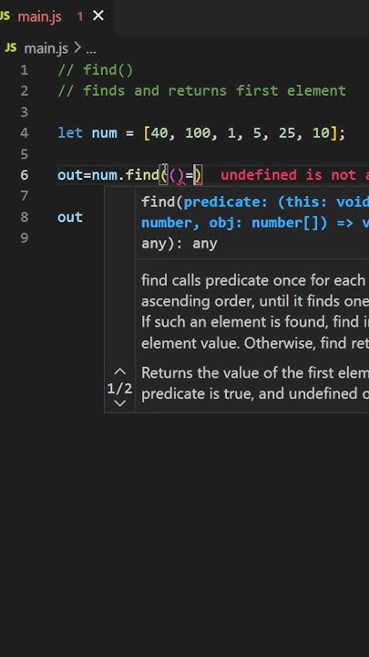 Javascript : find() method - YouTube
