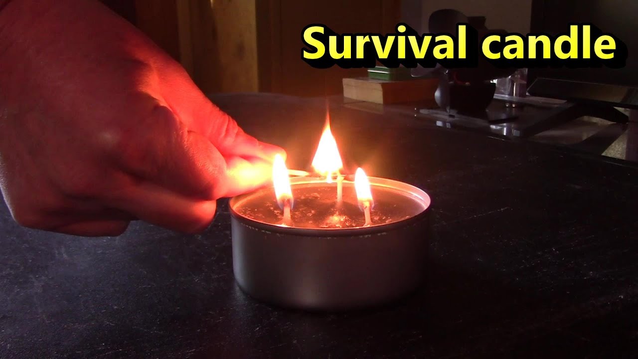How to make a 3-Wick Candle! Homemade Survival Candle! Easy DIY (super ...
